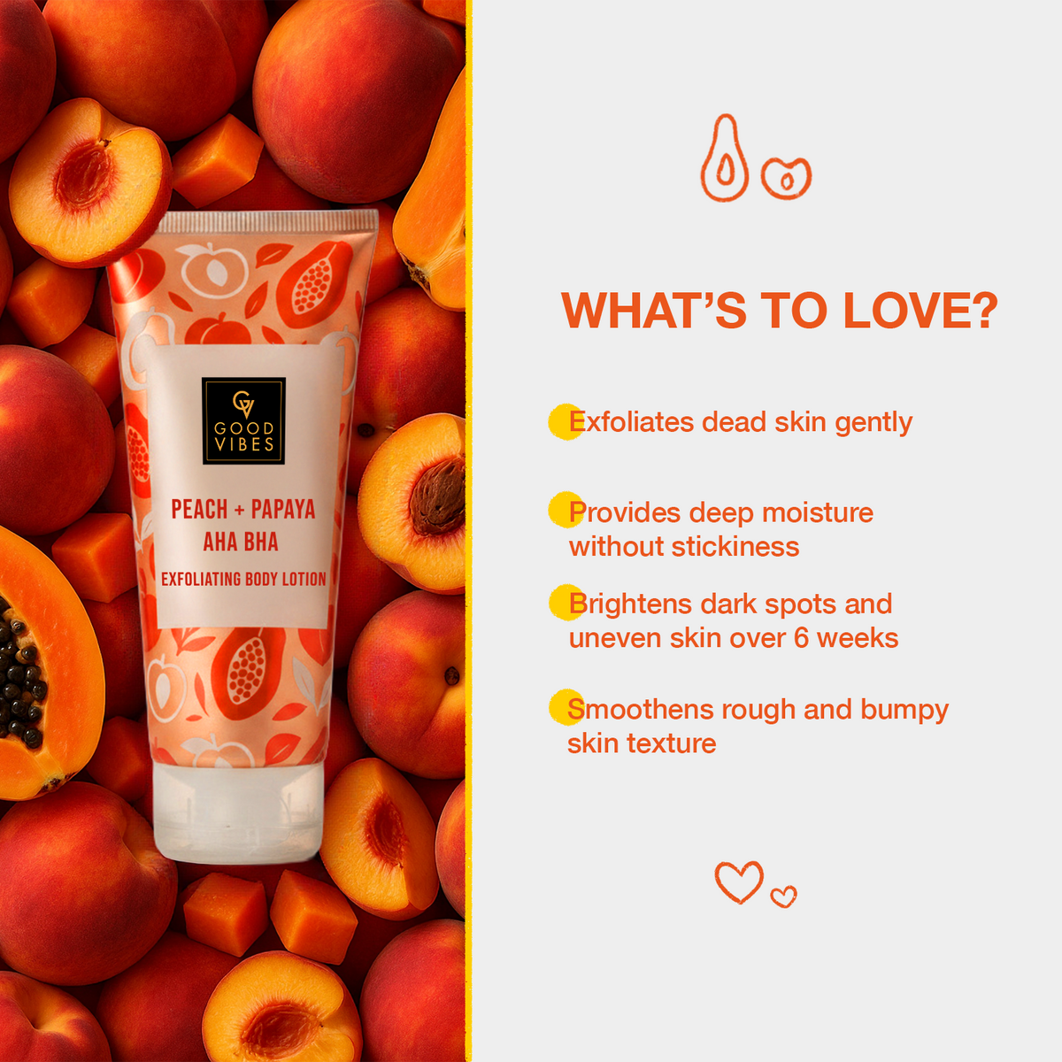 Good Vibes Peach + Papaya AHA BHA Exfoliating Body Lotion 200 ml– GoNari